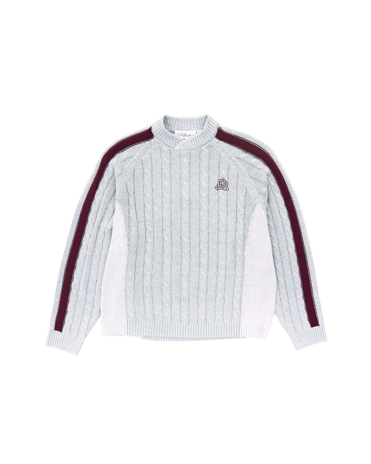 Overlap Collar Cable Knit - Grey